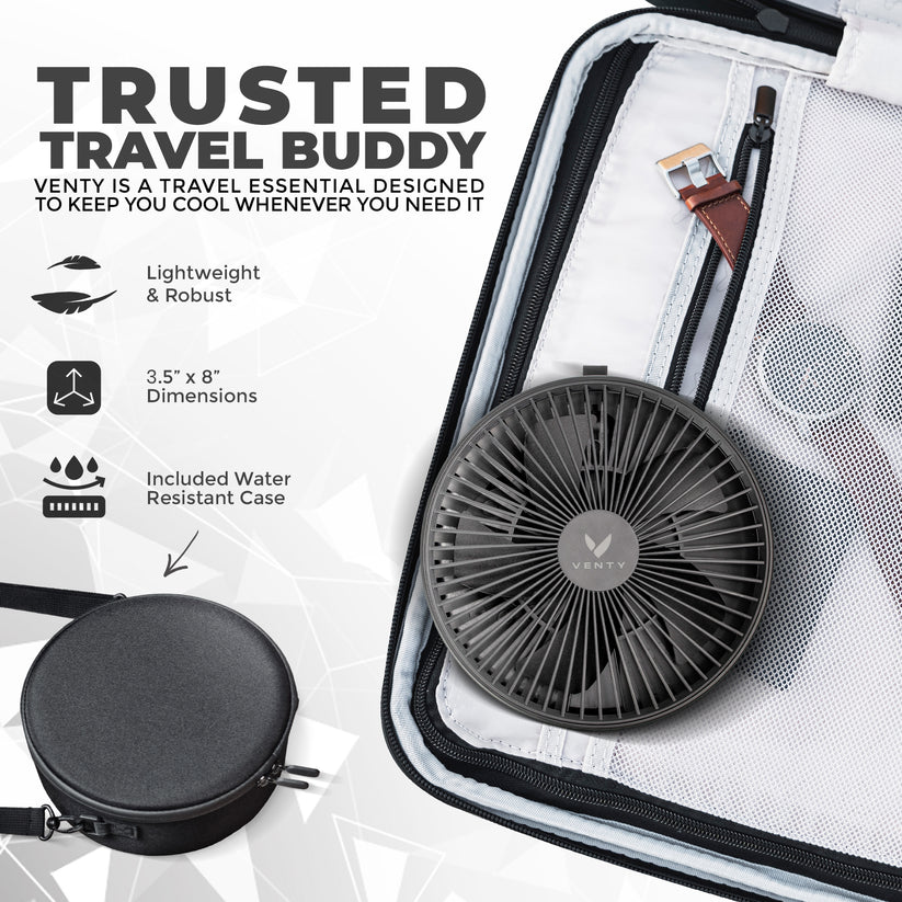 Venty Fan Rechargeable & Portable Fan - 48-Hour Battery Life – V E N T Y